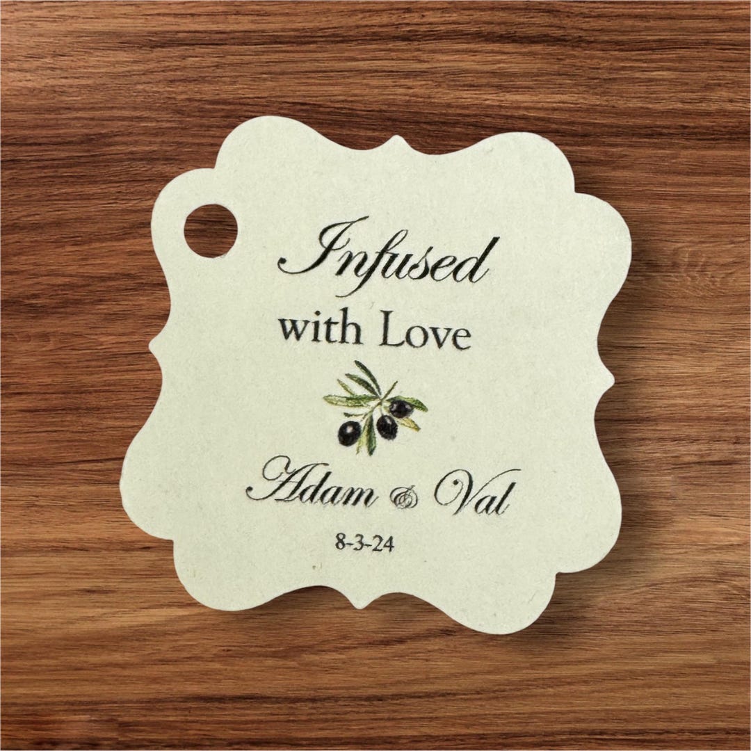 Olive Oil Favor Tags, Wedding Tags, Olive Tags, Gift Tags, Shower Favor ...