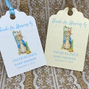 Peter Rabbit Favor Tags, Bunny Tags, Baby Shower Tags, Thank You Tags ...