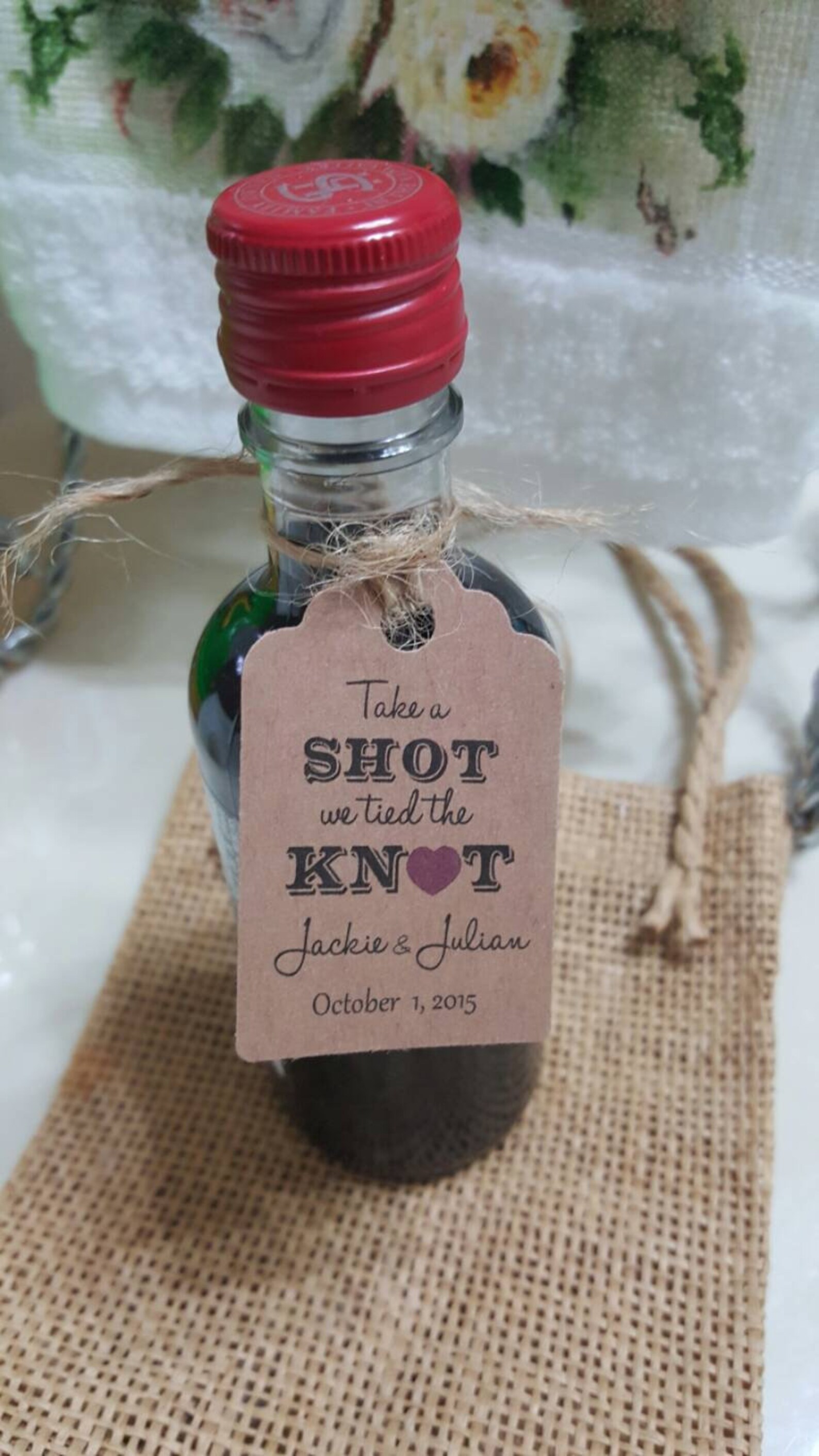 Shot Favor Tags Wedding Tags Take a Shot We Tied the Knot - Etsy