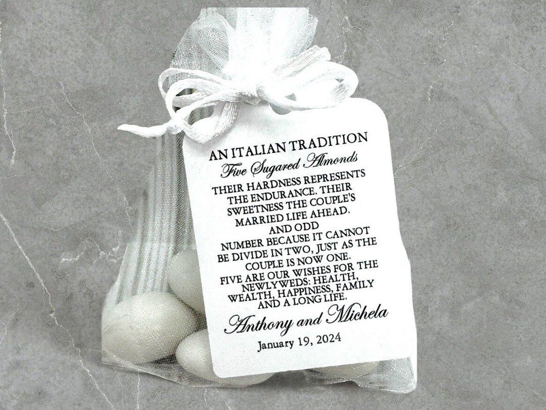 Jordan Almond Favor Tags | Wedding Bomboniere | Greek Wedding | Koufeta ...