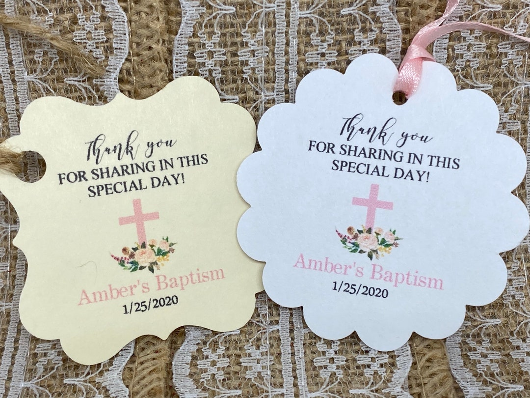 First Communion Favor Tags, Thank You, Mi Bautizo, Christening Favor ...
