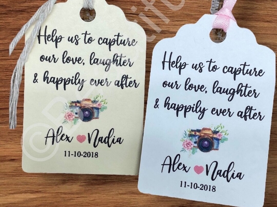 Disposable Camera, Disposable Wedding Camera Favor Tags, FLORAL TAGS ...