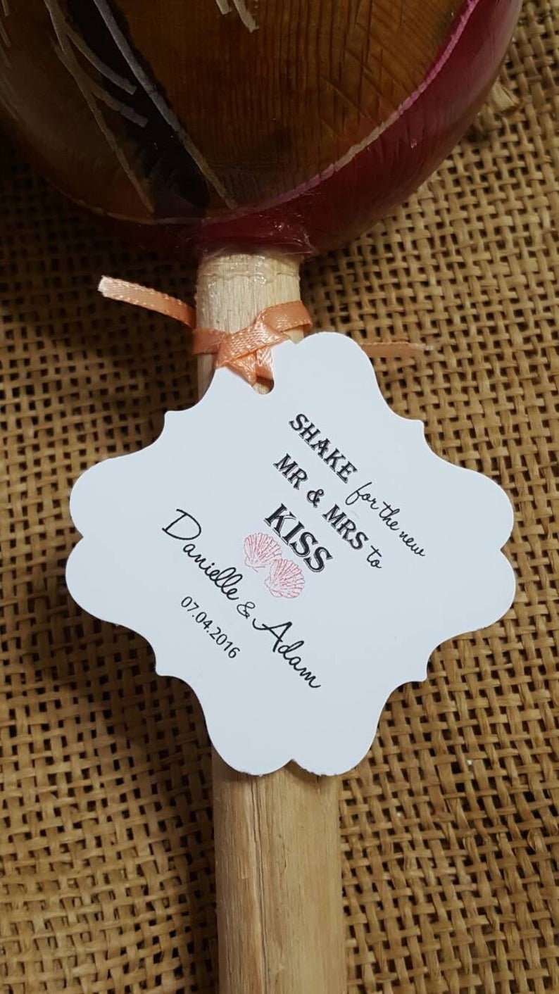 Maracas Favor Tags, 2x2", Wedding Tags, Thank You Tags, Favor Tags ...