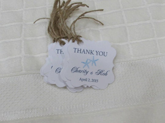 Starfish Favor Tags starfish tags beach Wedding tags Thank | Etsy