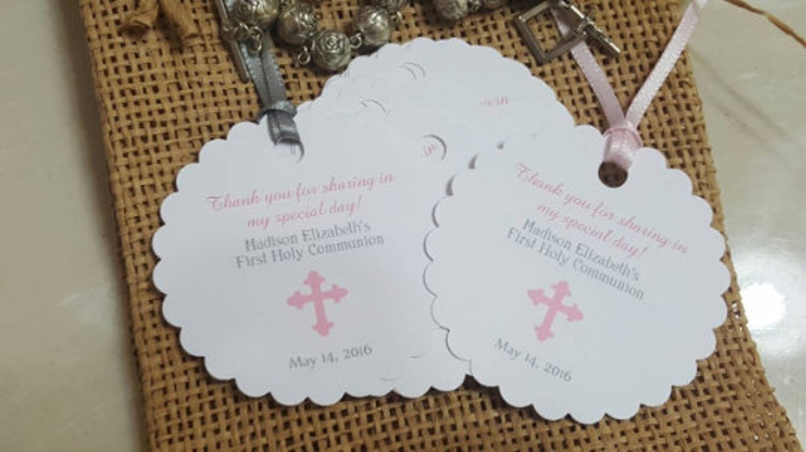 First Communion Favor Tags Girl, First Holy Communion Tags, Praying ...