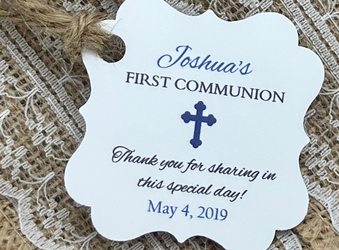 First Holy Communion Favor Tags, Communion Boy, Communion Favor Tag ...