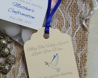 Confirmation Favor Tags Holy Confirmation Gift Tag Thank You | Etsy
