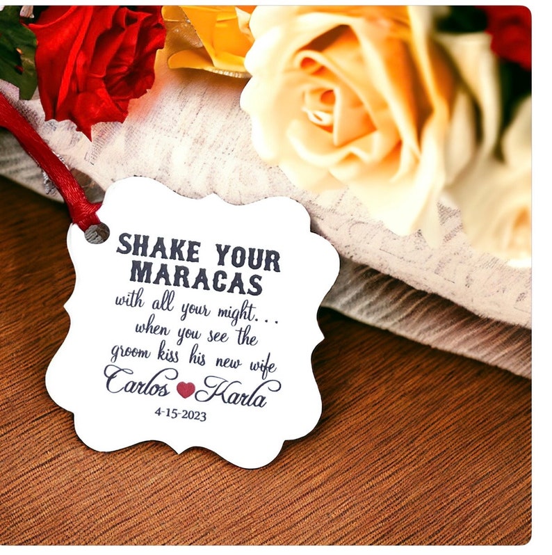 Personalized Maracas Wedding Favor Tags, Mexican Theme - Etsy