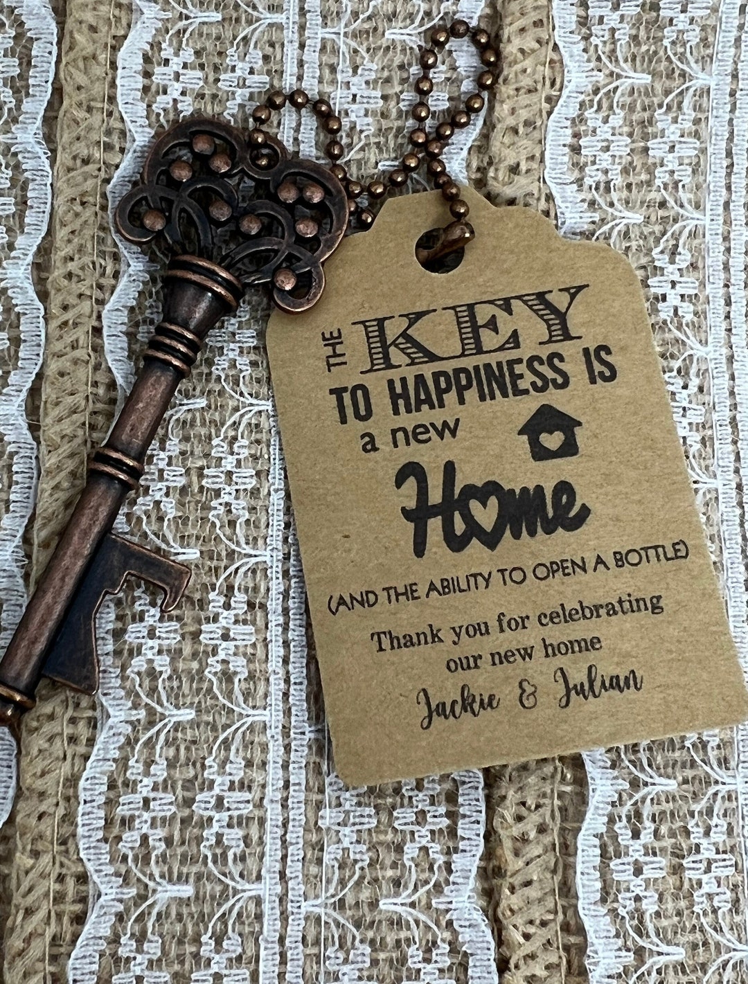 Key Bottle Openers AND Tags, Housewarming Party, Skeleton Key Favors ...