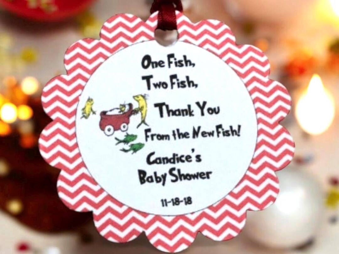 One Fish Two Fish Baby Shower Tags, Thank You Tags, Favor Tags, Gift ...