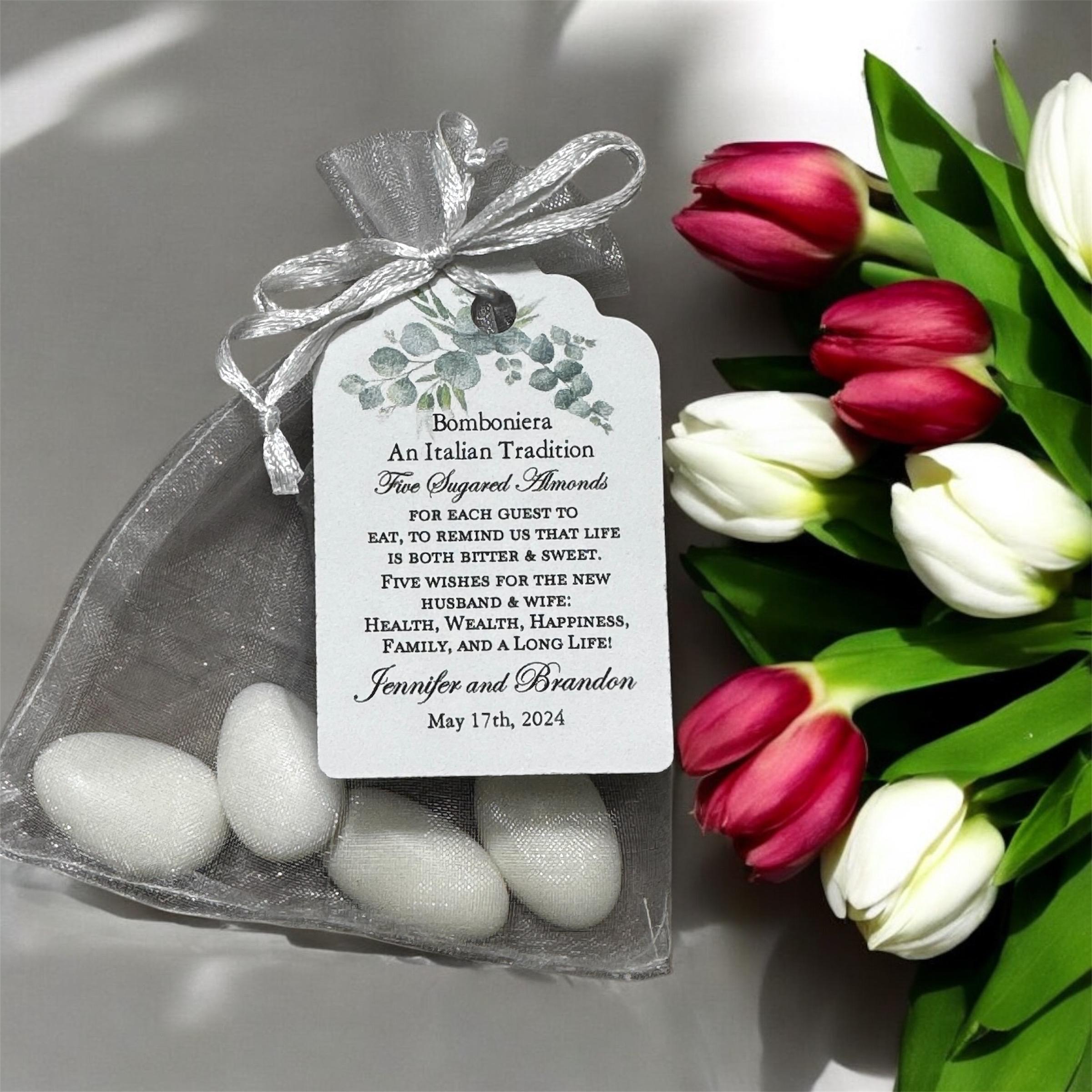 Jordan Almond Favor Tags | Wedding Bomboniere | Greek Wedding | Koufeta ...