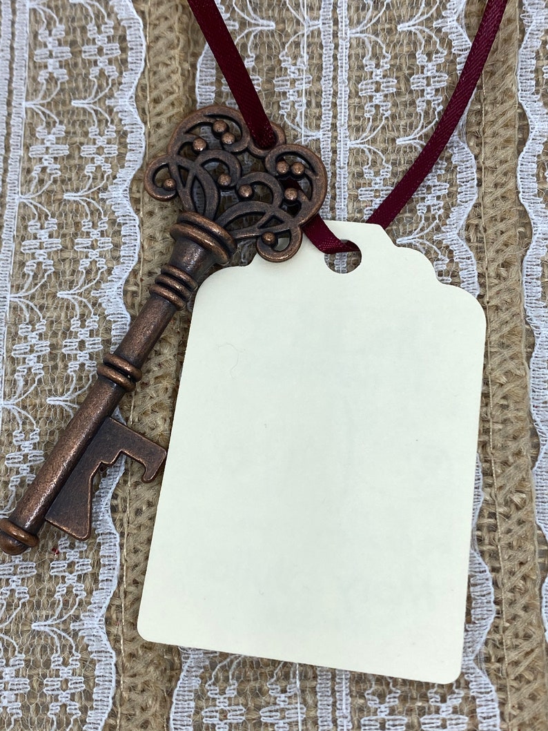 Key Bottle Openers AND Tags, Wedding Favors, Skeleton Key Favors, Key ...