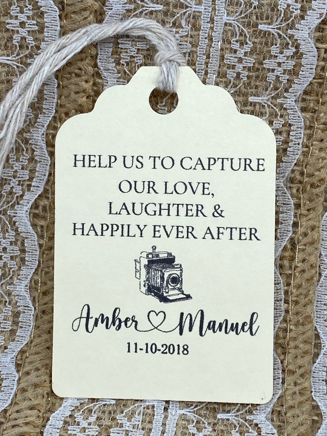 Disposable Camera, Disposable Wedding Camera Favor Tags, 2.5"l X1.8"w ...