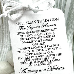 Jordan Almond Favor Tags | Wedding Bomboniere | Greek Wedding | Koufeta ...