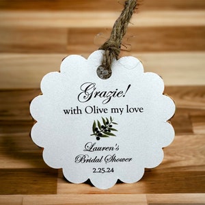 Olive Oil Favor Tags, Wedding Tags, Olive Tags, Gift Tags, Shower Favor ...