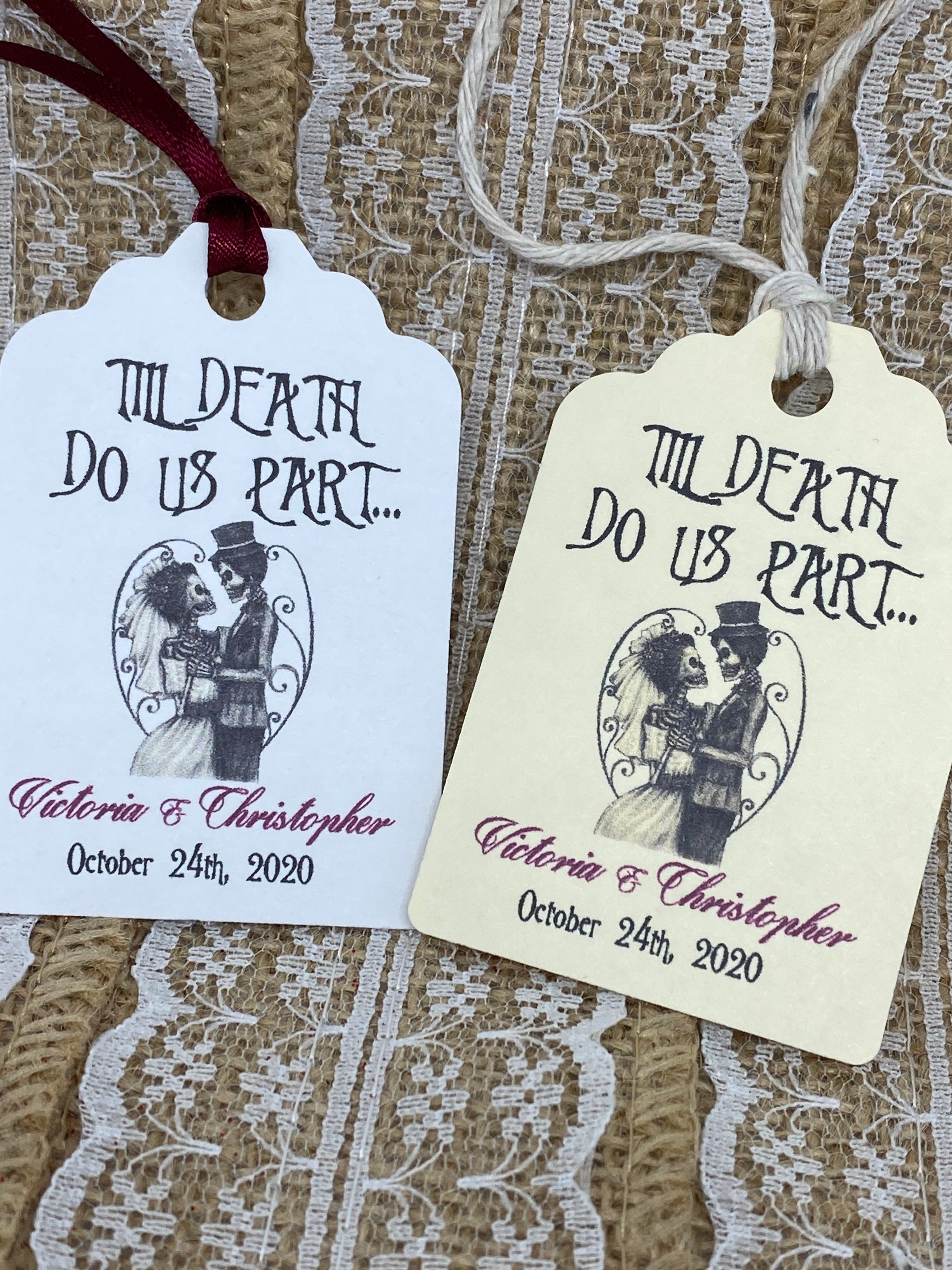 Till death tags GOTHIC Favor Tags Halloween tags Favor | Etsy