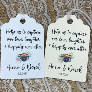 Disposable Camera, Disposable Wedding Camera Favor Tags, FLORAL TAGS ...
