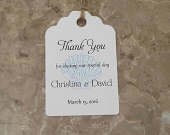 Shell Tags Round Paper Gift Tags Set of 10 - Etsy