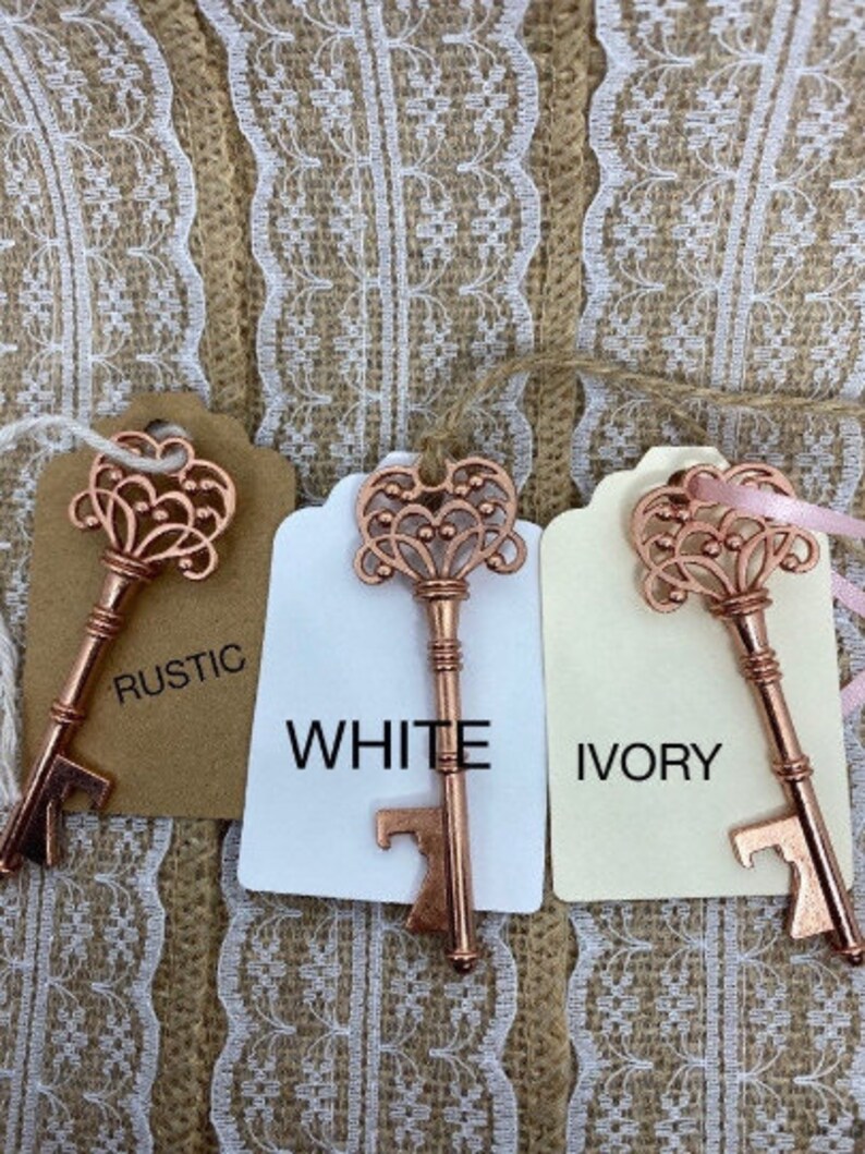 Key Bottle Openers AND Tags, Skeleton Key Favors, Key to Happiness Tags ...