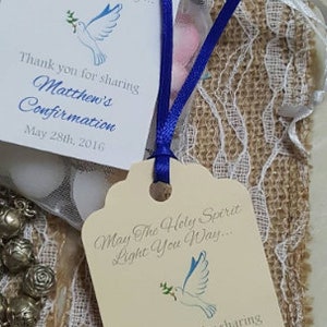 Confirmation Favor Tags, Holy Confirmation Gift Tag, Thank You Tags ...