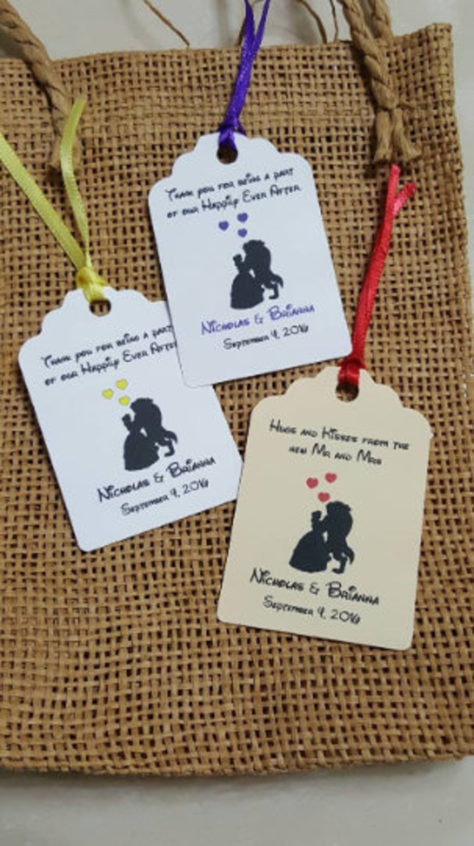 Beauty and the Beast Favor Tags 2.5lx1.8w Wedding | Etsy