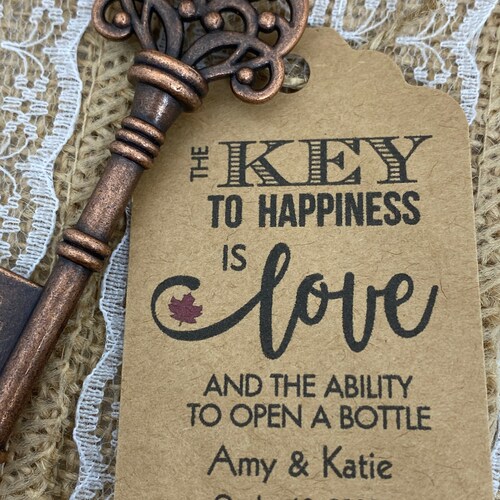 Key Tags Bottle Opener Tags Wedding Favors Skeleton Key - Etsy