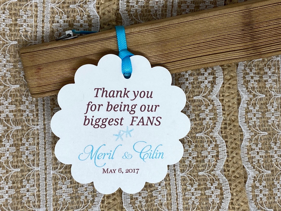 Fan Tags, Personalized Favor Tags, Wedding Tags, Love, Thank You Tags ...