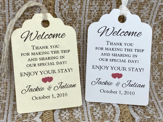 Welcome Hotel Tags Wedding Welcome Tags Wedding Tags Gift | Etsy