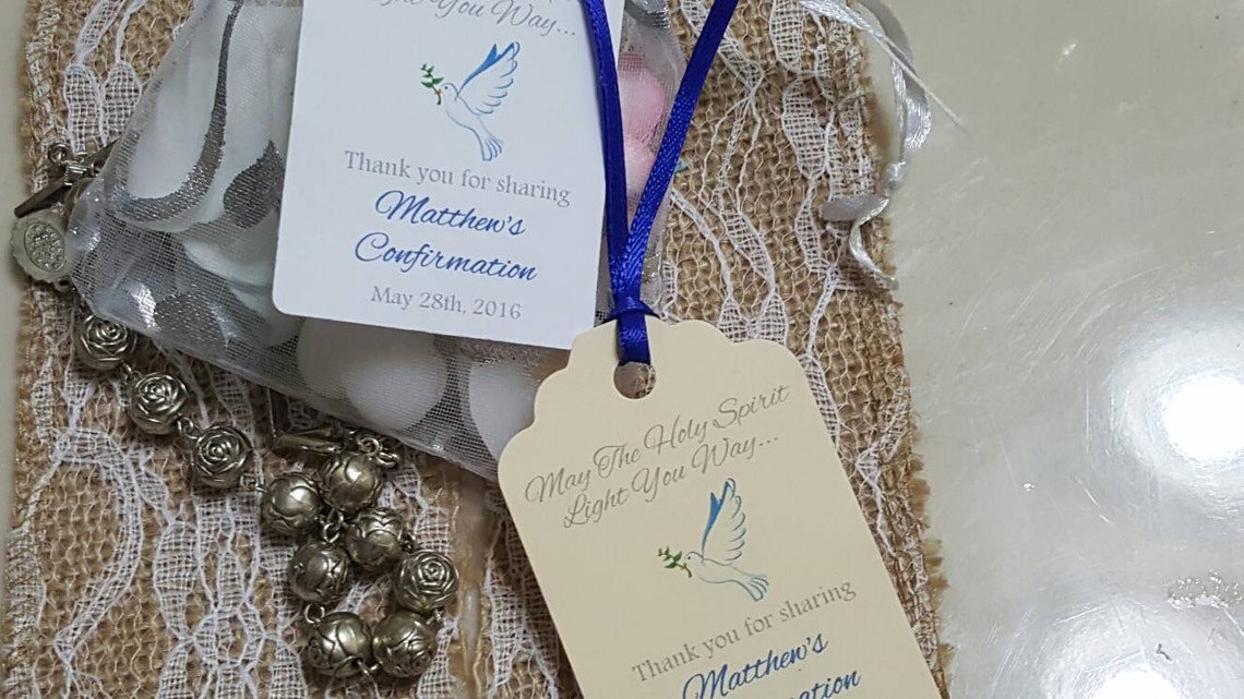 Confirmation Favor Tags Holy Confirmation gift tag Thank You | Etsy