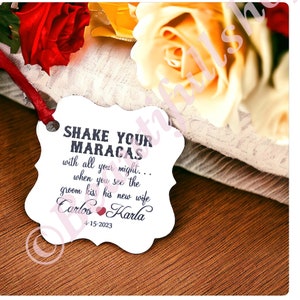 Maracas Favor Tags, Mexican Maracas TAGS Wedding Tags, Thank You Tags ...