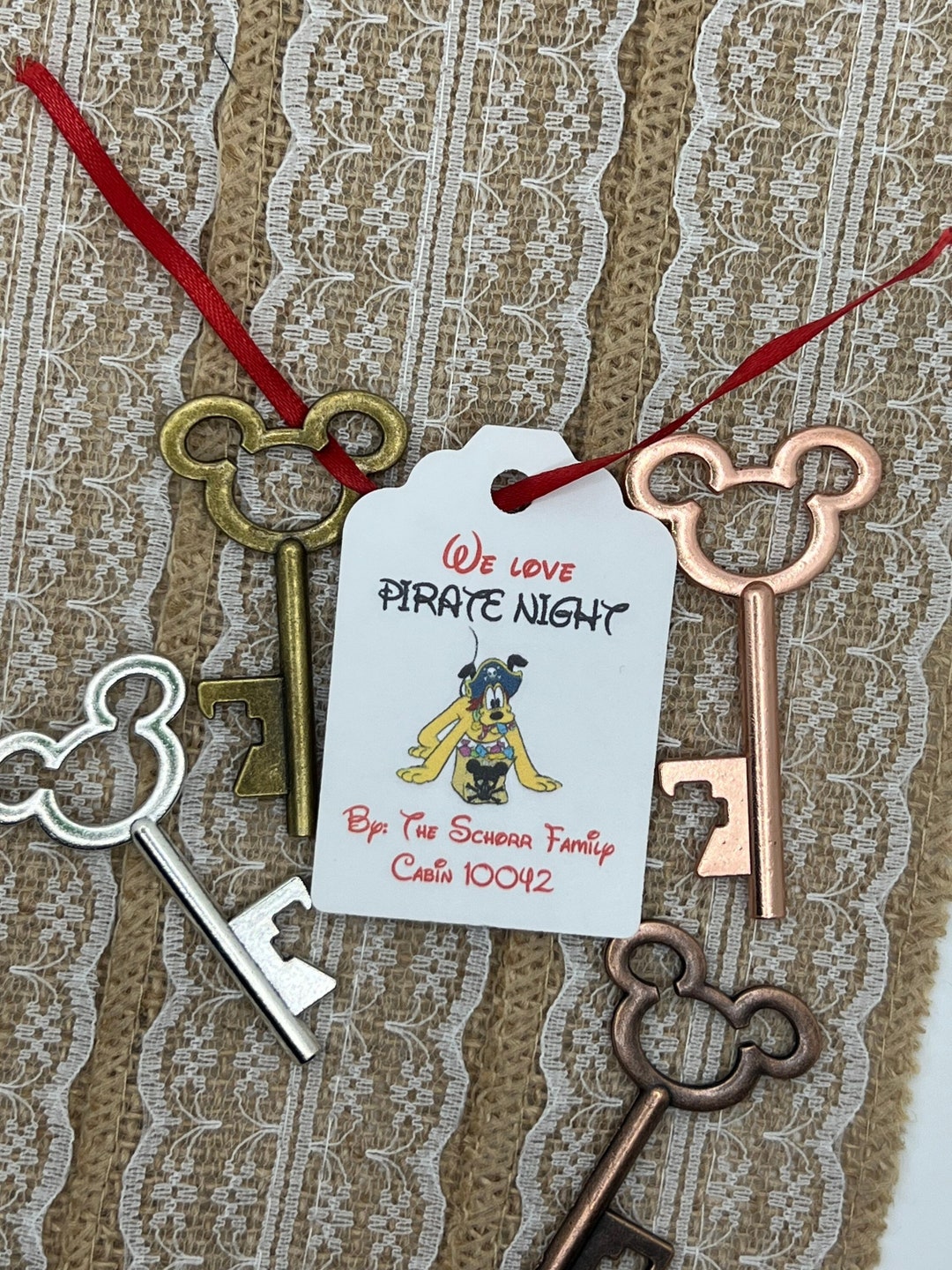 Pirate Night Gift Exchange Tag and KEY, Pixie Dust Cruise, FE Tag ...