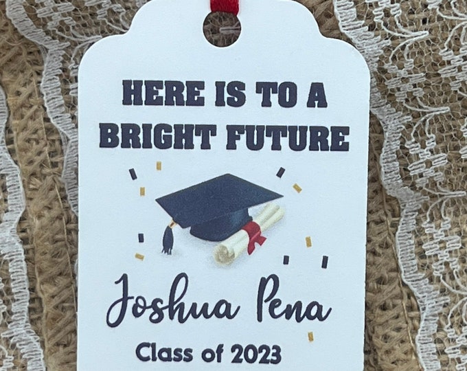 Here's to A Bright Future Tags,class of 2024 Tags,graduation Favor Tags ...