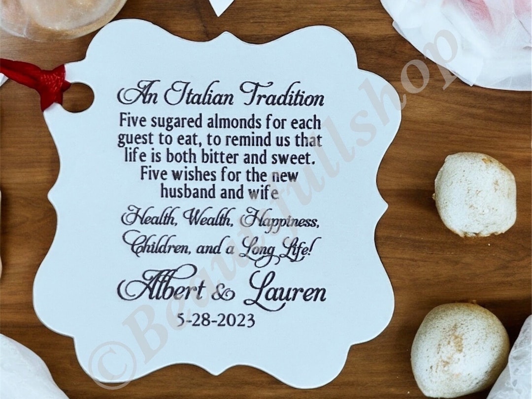 Jordan Almond Favor TAGS, Wedding Tags, Thank You Tags, Favor Tags ...