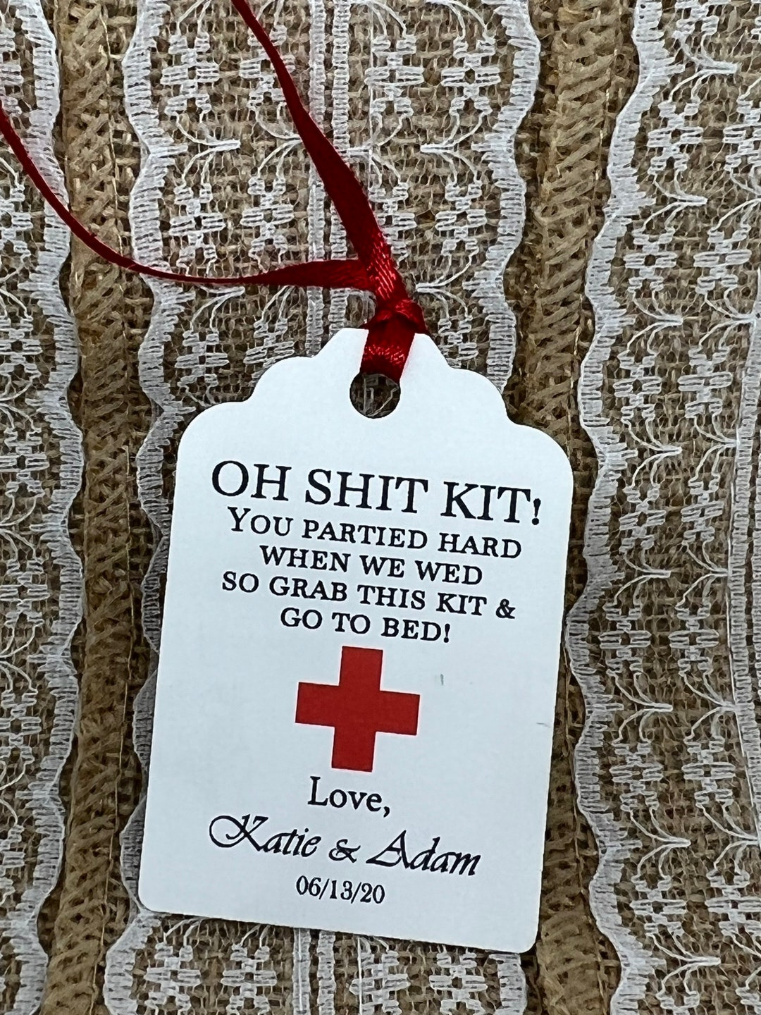 Personalized Wedding Hangover Kit Tags, Bridal Shower Favor Tags - Etsy