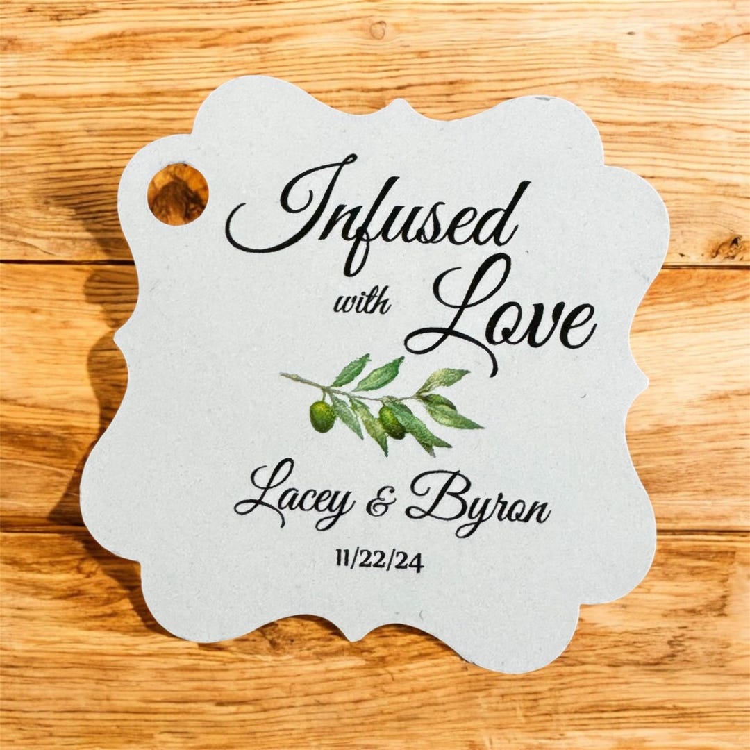 Olive Oil Favor Tags, Wedding Tags, Olive Tags, Gift Tags, Shower Favor ...