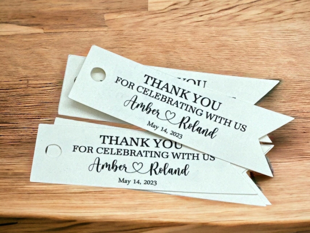 Custom Wedding Favor, Thank You for Celebrating With Us Tags ...