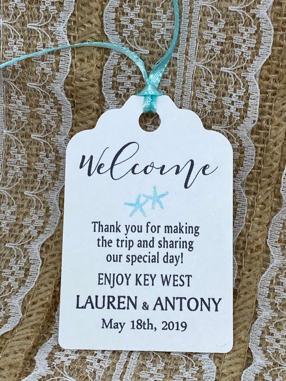 STARFISH Welcome Favor Tag Beach Theme Favor Tags | Etsy