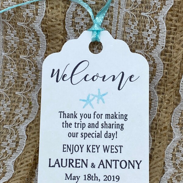 Welcome Bag Tags - Etsy
