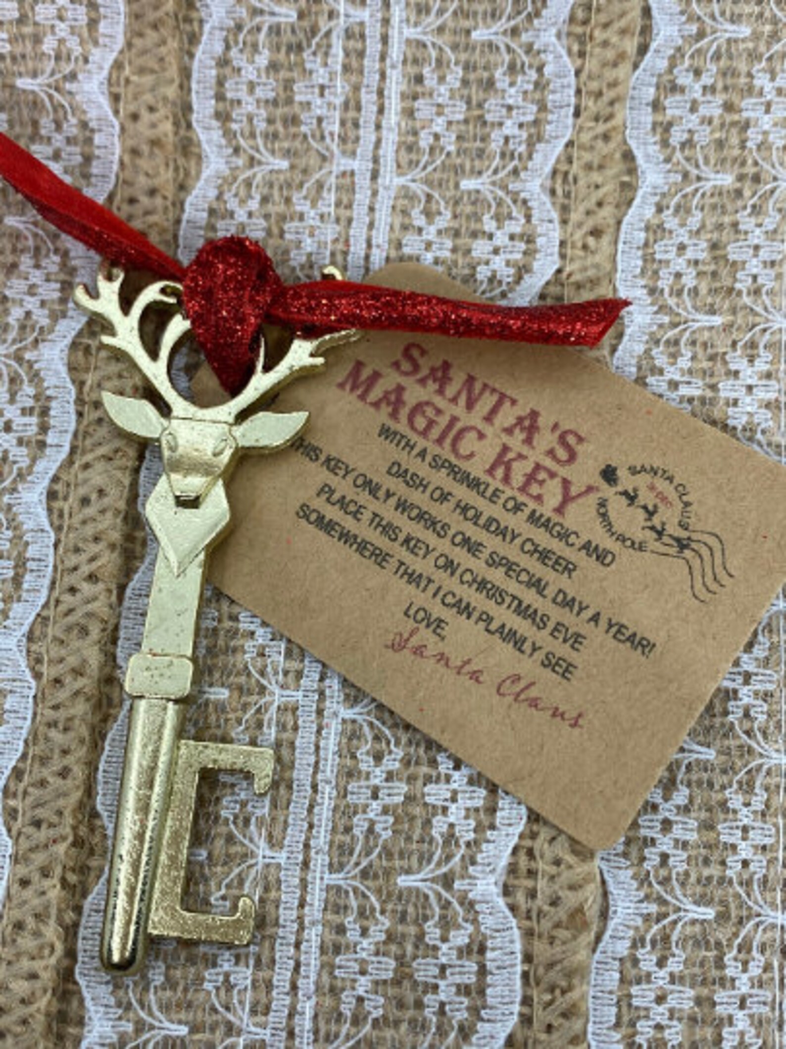Santa's Magic Key, Cute Santa's Magic Key, Handmade Father Christmas ...