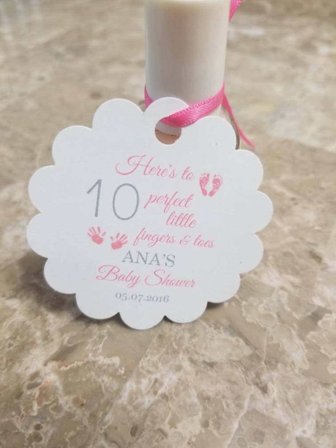 Ten Fingers Favor Tags, Baby Girl Shower Tags, Thank You Tags, Favor ...