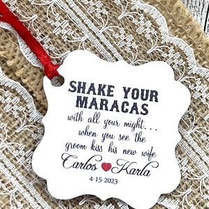 Maracas Favor Tags, Mexican Maracas TAGS Wedding Tags, Thank You Tags ...