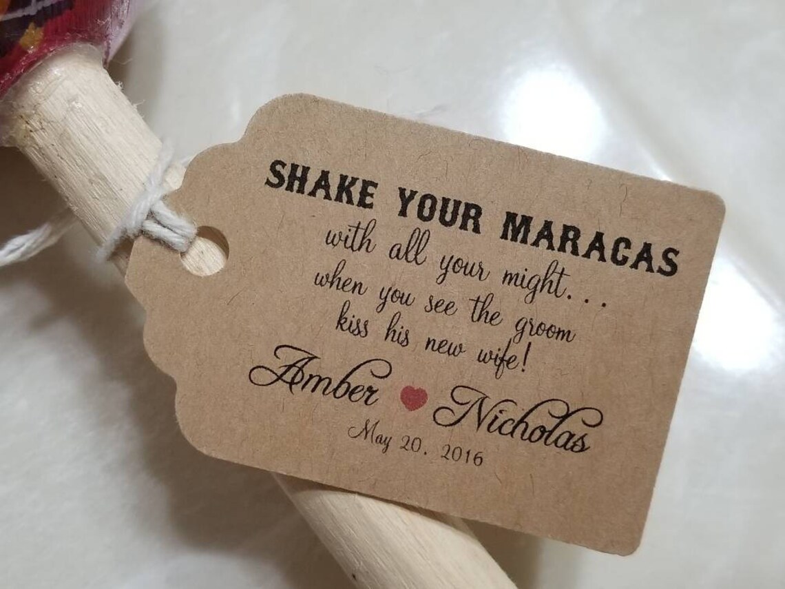 Maracas Wedding Favor Tags, Personalized Thank You Tags (2.5"x1.8") - Etsy