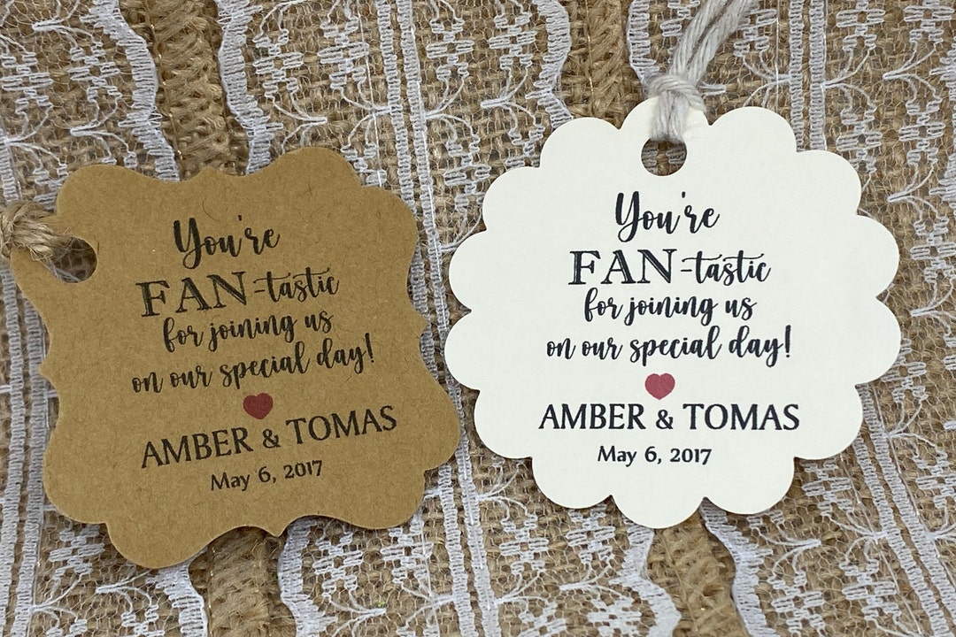 Fan Tags, Personalized Favor Tags, Wedding Tags, Love, Thank You Tags ...