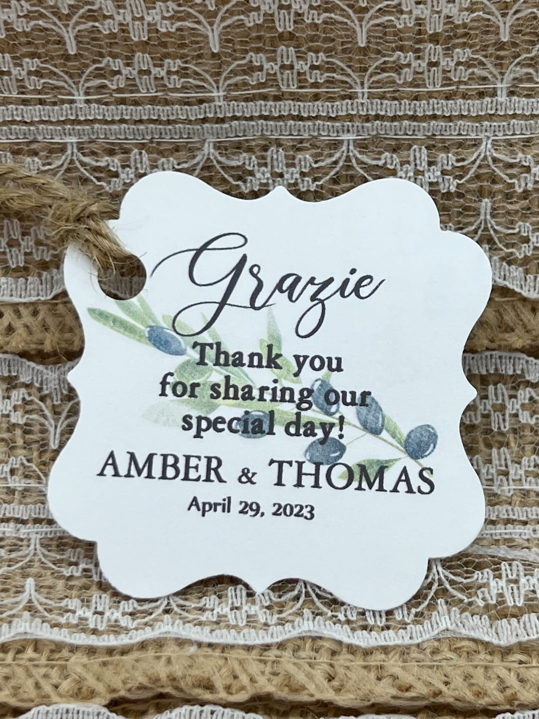 Olive Oil Favor Tags, Wedding Tags, Olive Tags, Gift Tags, Shower Favor ...
