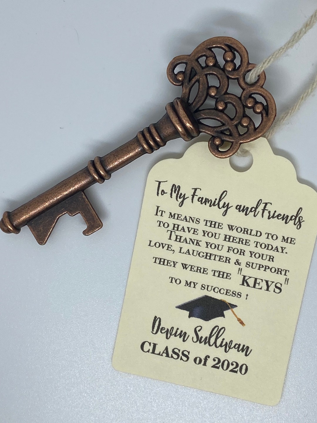Graduation Favor Key Bottle Openers AND TAG, Graduation Class ...