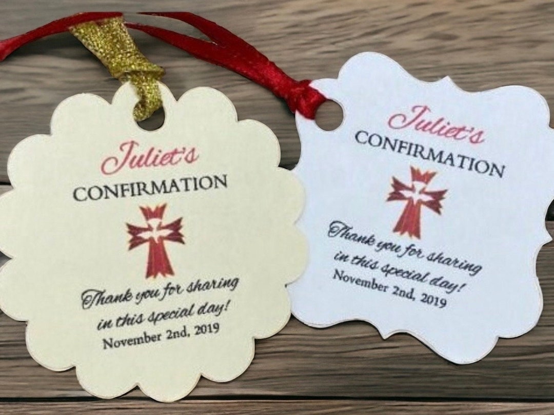 Confirmation Favor Tags, Holy Confirmation Gift Tag, Thank You Tags ...