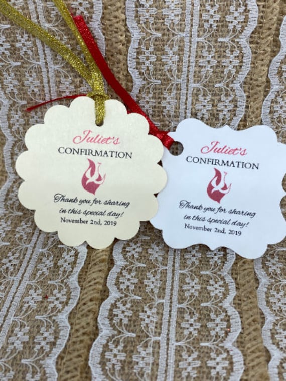 Confirmation Favor Tags Holy Confirmation Gift Tag Thank You - Etsy