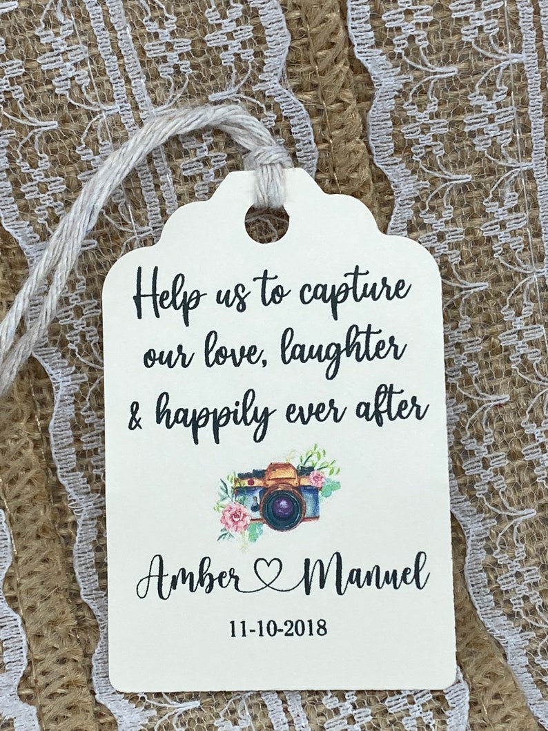 Disposable Camera, Disposable Wedding Camera Favor Tags, 2.5"l X1.8"w ...