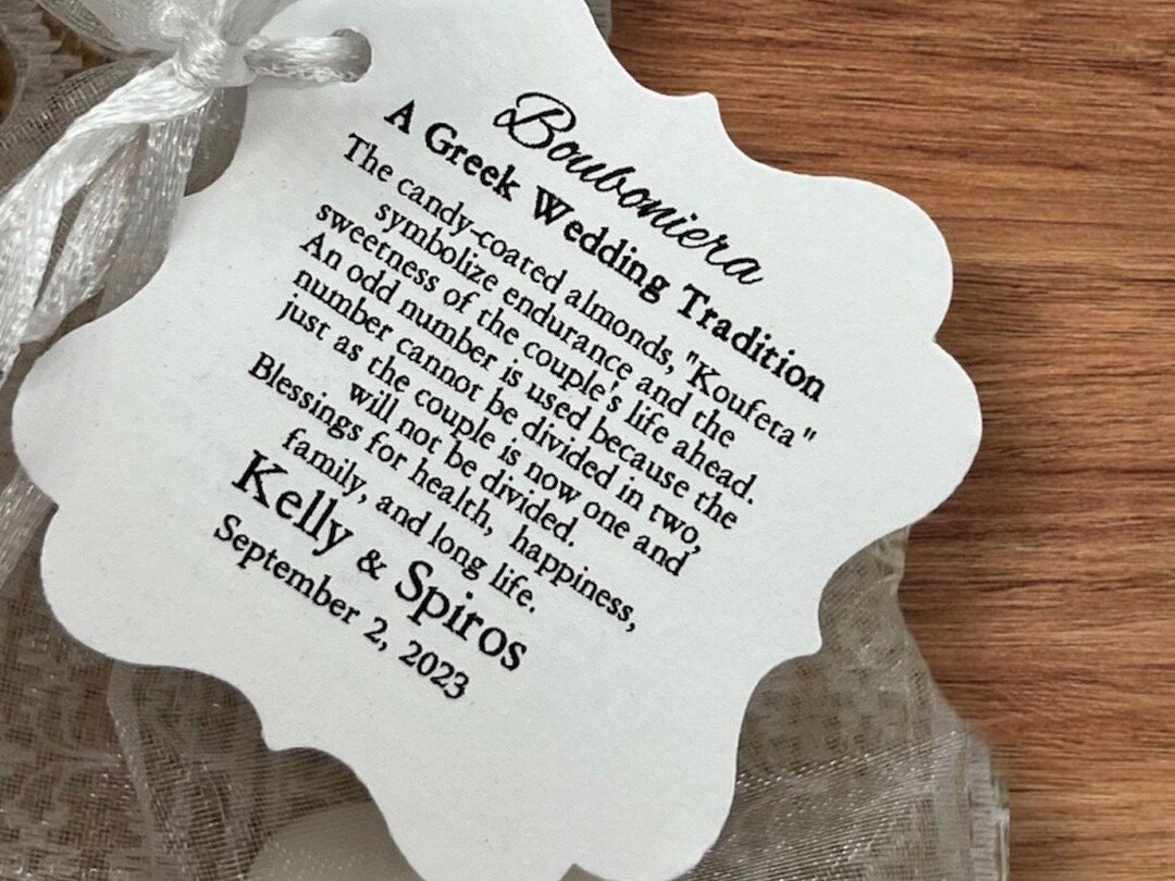 A Greek Wedding Tradition, Koufeta Candy Coated Almond Tags, Greek ...