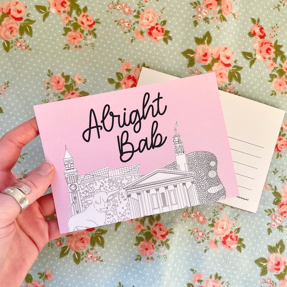 Alright Bab Birmingham Postcard Friend A6 Card | Etsy